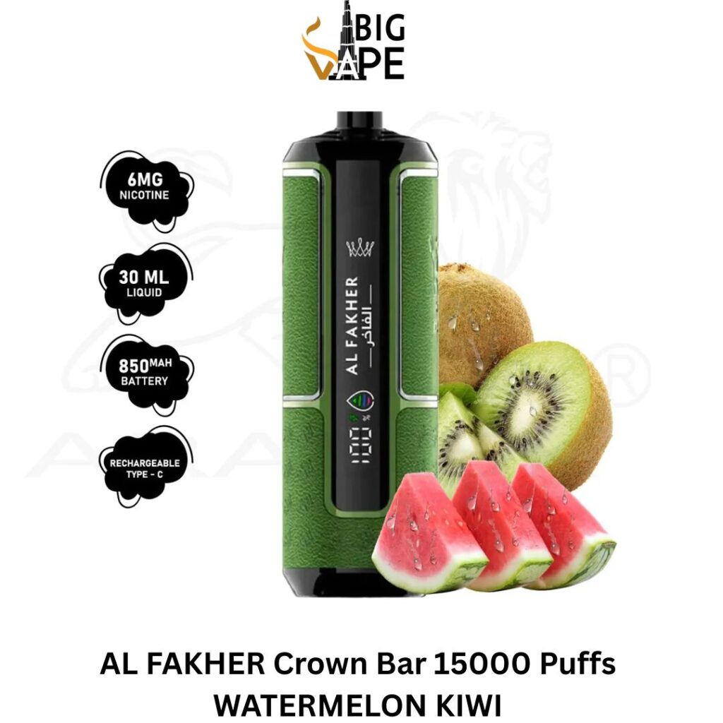 AL FAKHER Crown Bar 15000 Puffs WATERMELON KIWI in Dubai UAE